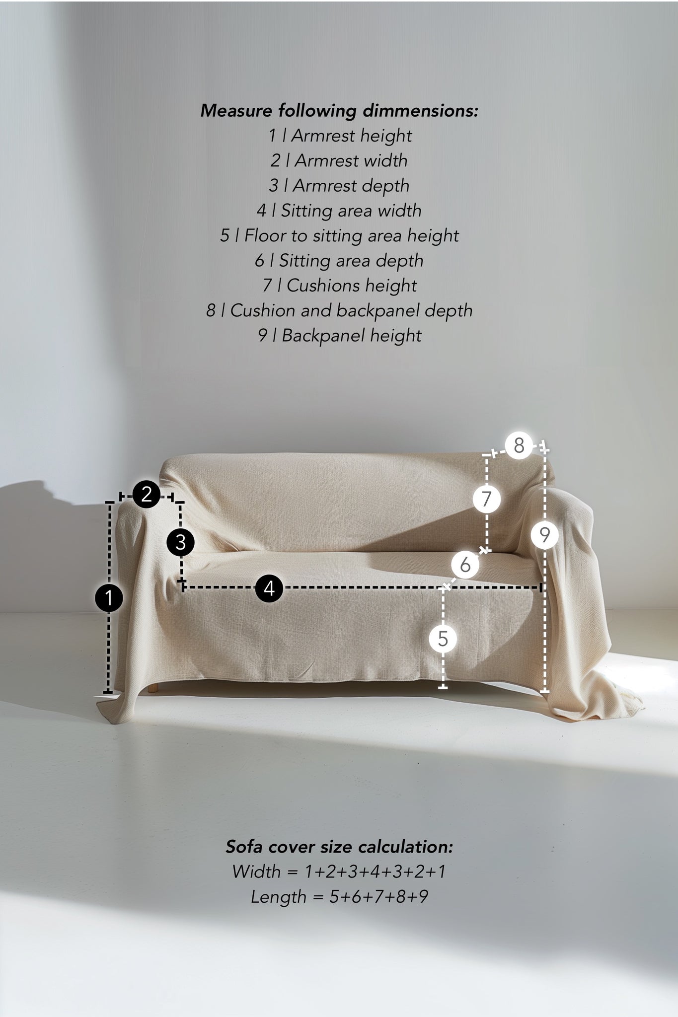 Custom Linen Sofa Cover Size Calculator | Back 2 Linen – Back2Linen